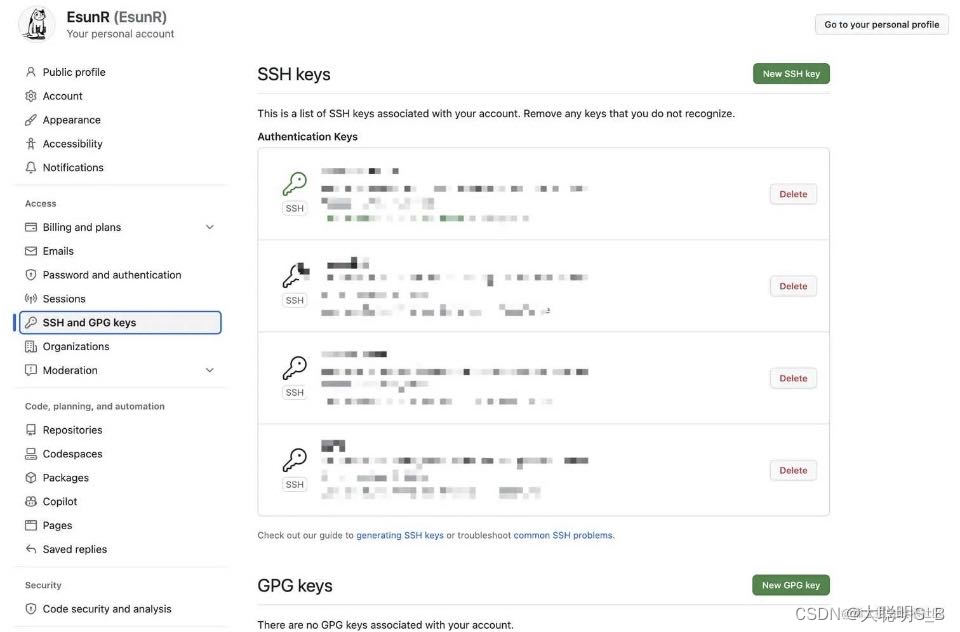 如何配置 SSH 管理多个 Git 仓库和以及多个 Github 账号_github设置ssh-CSDN博客