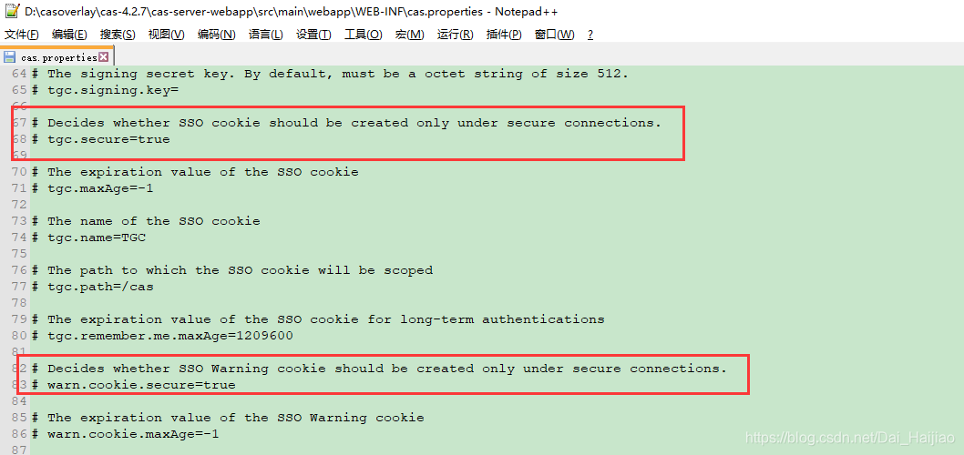 cas-4.2.7搭建单点登录（2）---Non-secure Connection解决方案_you are currently accessing cas over a non-secure ...