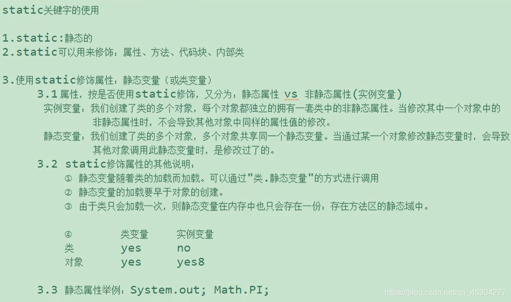 Java面向对象下 Static修饰属性、类变量及实例变量static修饰的属性相较于实例变量 Csdn博客