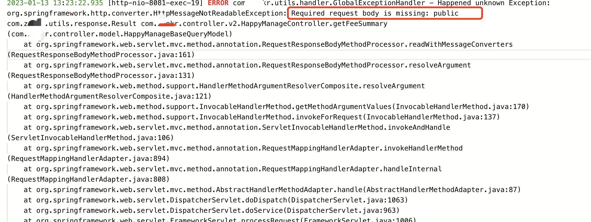 报错：Required request body is missing: public_required request body is missing: public java.util ...