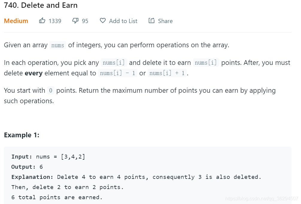 【leetcode】740. Delete and Earn-CSDN博客