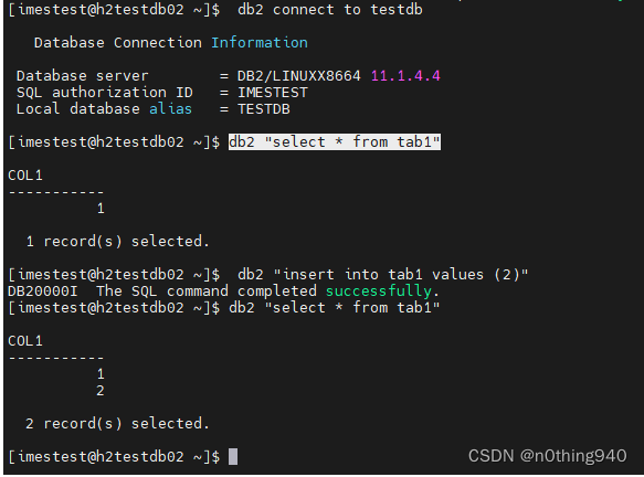DB2在开启HADR后切换主备，后在原备库测试insert_db2 hadr主备切换-CSDN博客