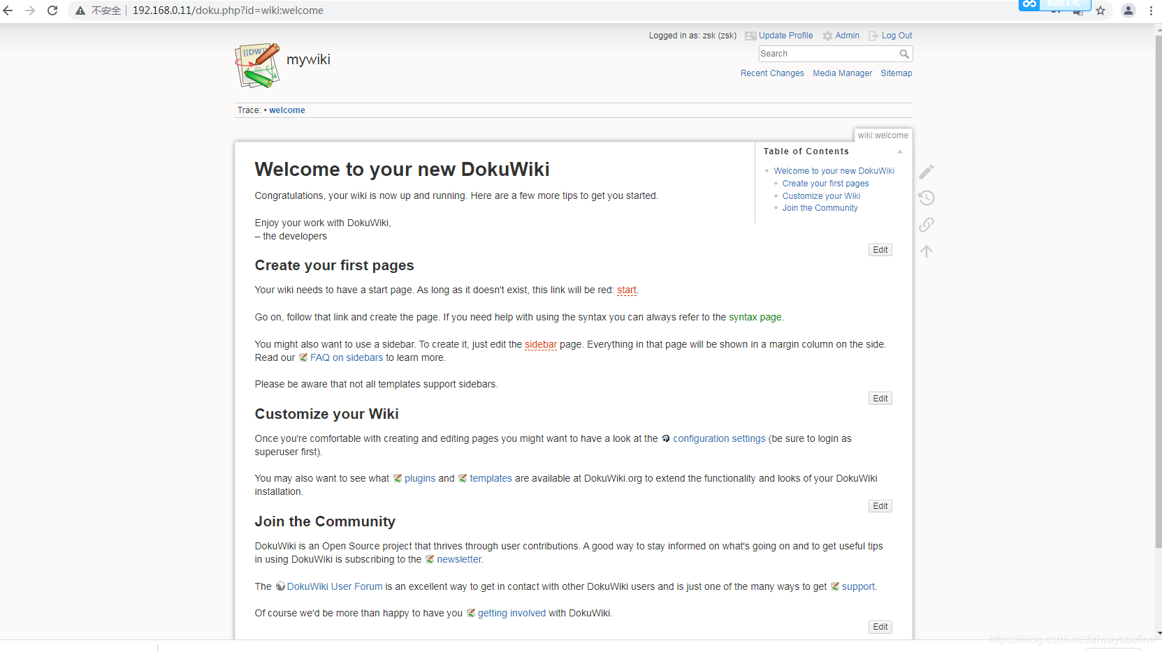 安装dokuwiki以及安装中的一些细节问题_dokuwiki 不安全-CSDN博客