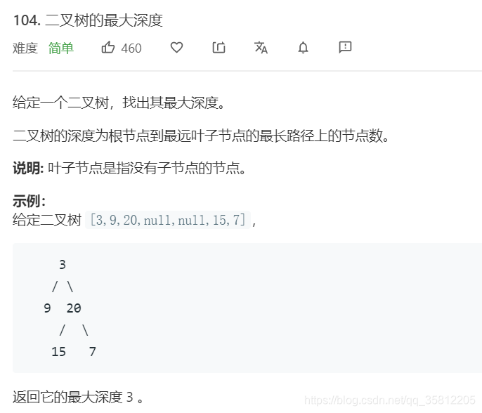 【leetcode104】二叉树的最大深度js Leetcode 104 Csdn博客 7361