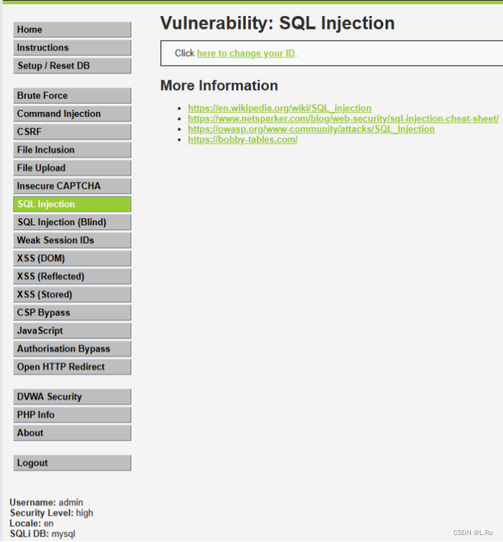 DVWA-SQL Injection模块展开实验_利用kali linux对dvwa的sql injection模块展开实验,包括: 6.low等级;-CSDN博客