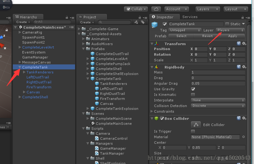 Unity官方案例篇：Tanks Tutorial全解读（炮弹爆炸）_physics.overlapsphere-CSDN博客