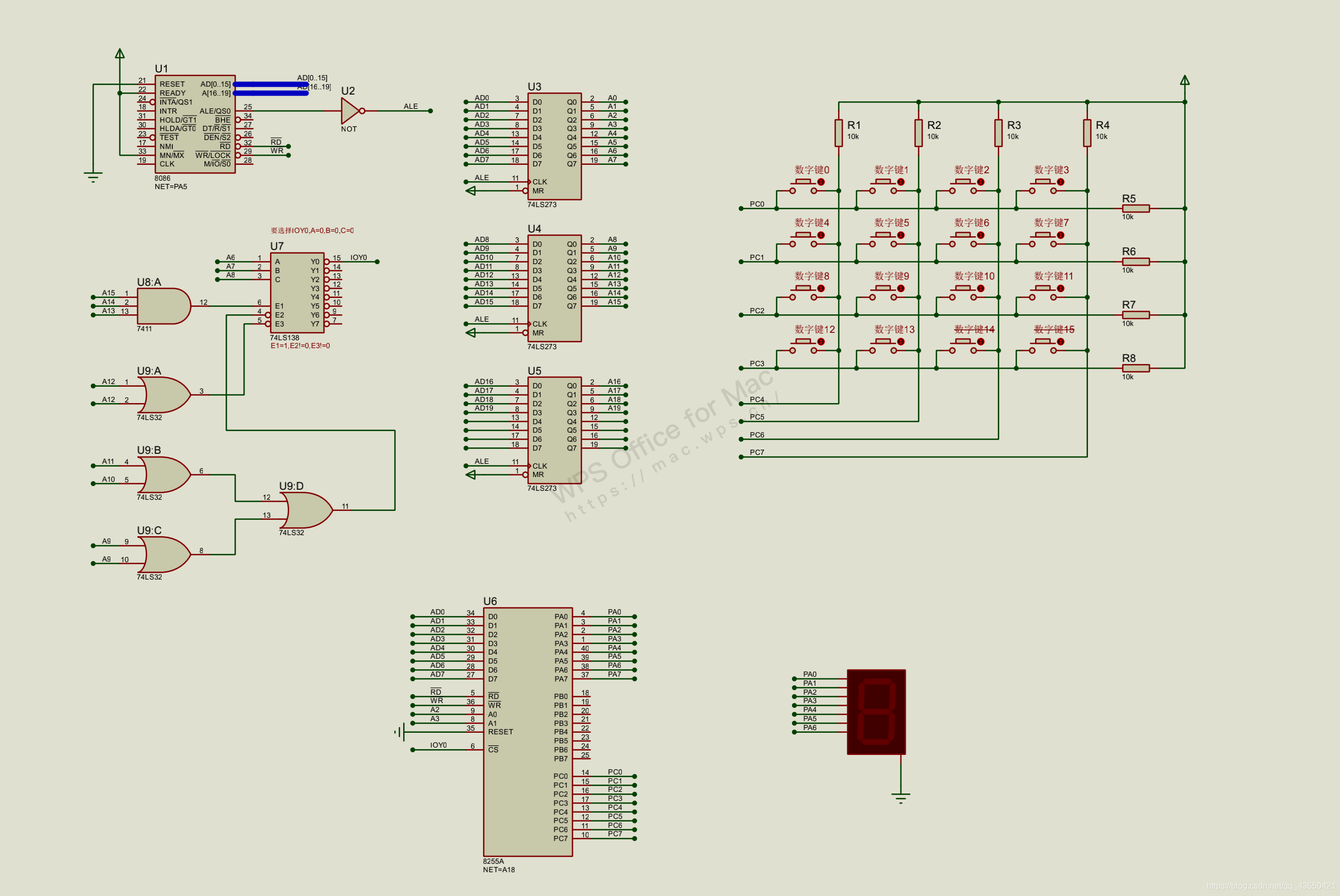 8086仿真矩阵键盘的Proteus仿真_用proteus及masm32实现8086独立按键仿真-CSDN博客