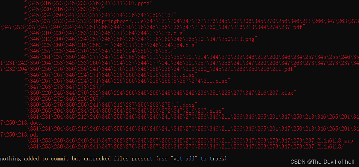 解决“nothing added to commit but untracked files present“-CSDN博客
