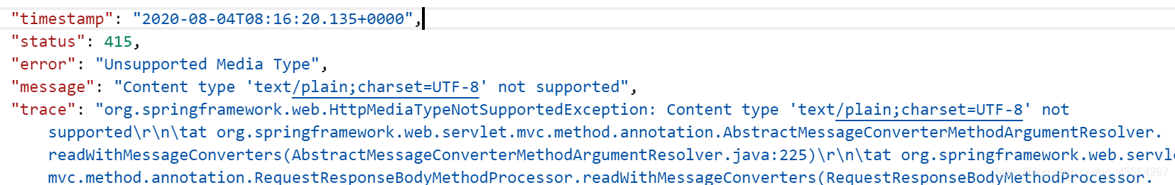 postman测试接口报Content type ‘text/plain；charset=UTF-8‘ not supported解决方法 ...