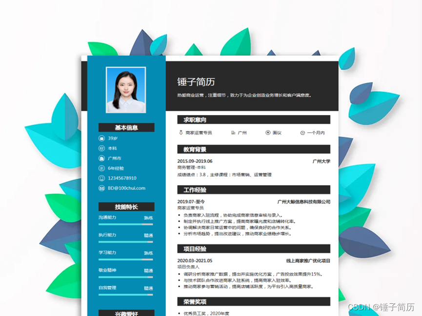 商家运营简历模板-实用干货_简历上如何写飞猪旅行商家后台-CSDN博客