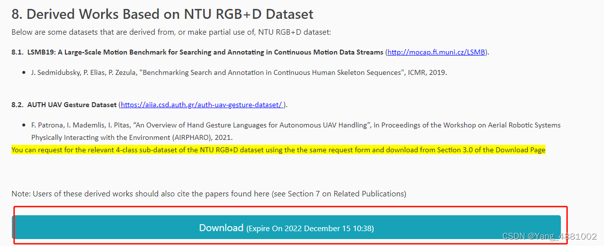 “NTU RGB+D“ Action Recognition Datasets下载方法（成功）_ntu2012数据集下载-CSDN博客