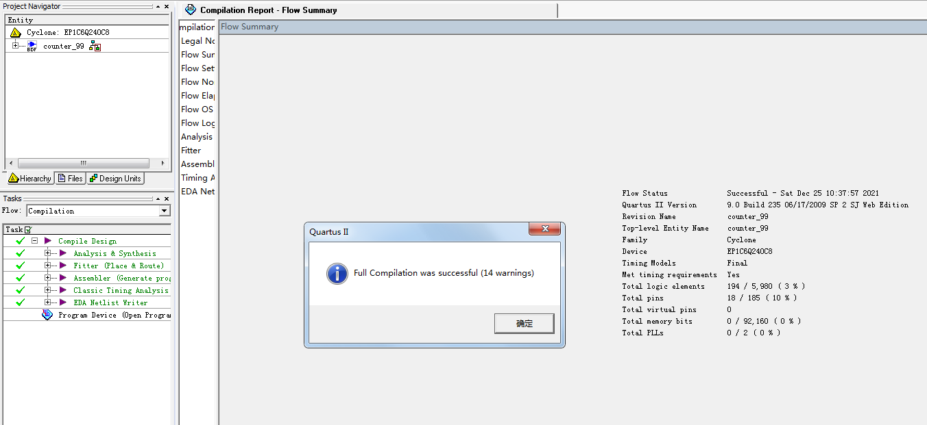 99秒计数器设计Verilog代码Quartus EDA实验箱_设计0-99进制异步清零,同步装置的bcd码计数器,包括rst、clr、load、en、dat-CSDN博客