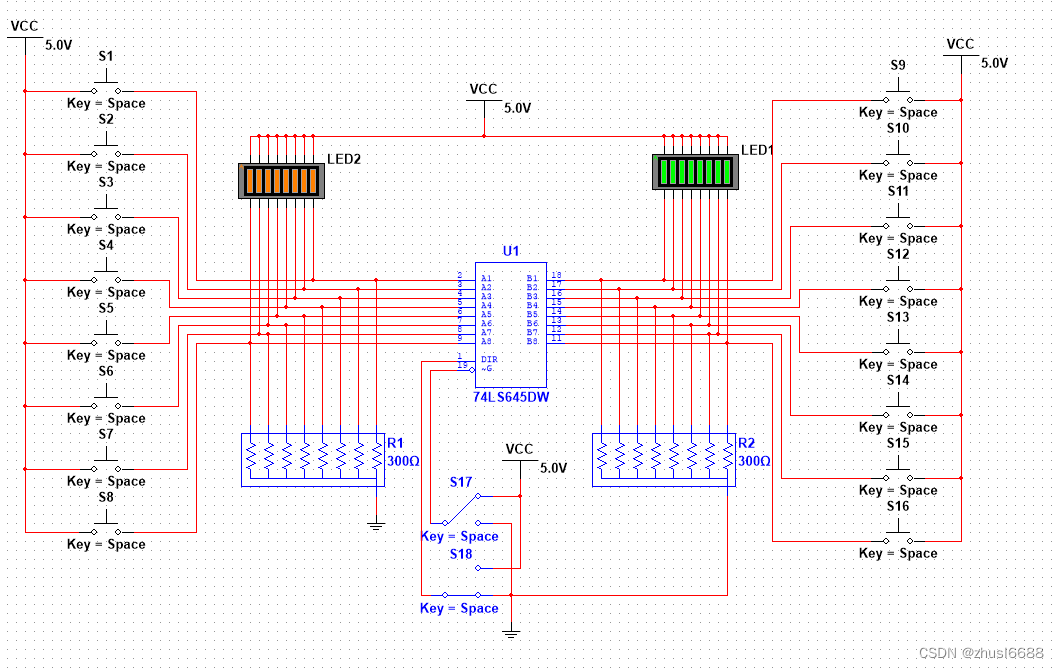 Multisim14.0仿真应用设计（六十一）74LS645总线收发器应用仿真-CSDN博客