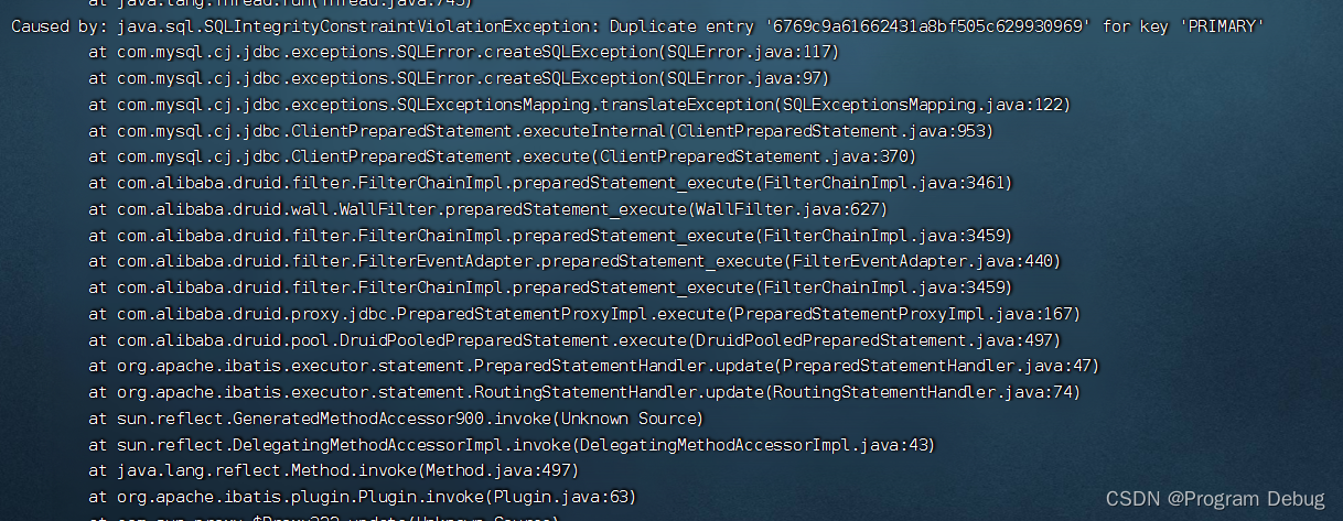 Caused by: java.sql.SQLIntegrityConstraintViolationEXception: Duplicate ...