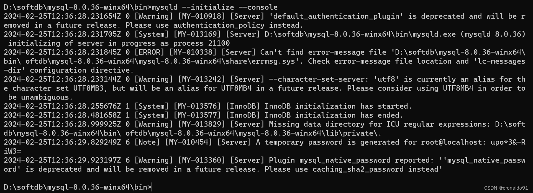 数据库应用：Windows 部署 MySQL 8.0.36_mysql8.0.36jar包-CSDN博客