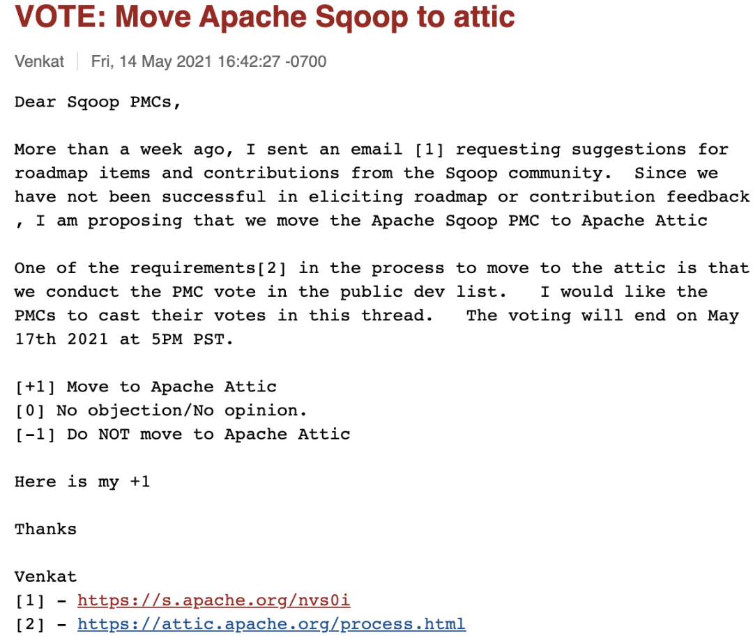 Apache 董事会宣布终止 Apache Sqoop 项目-CSDN博客