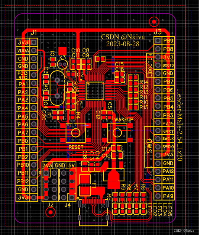 基于立创EDA（Altium Designer） STM32F103C8T6的系统板PCB设计_stm32f103c8t6核心板设计报告-CSDN博客