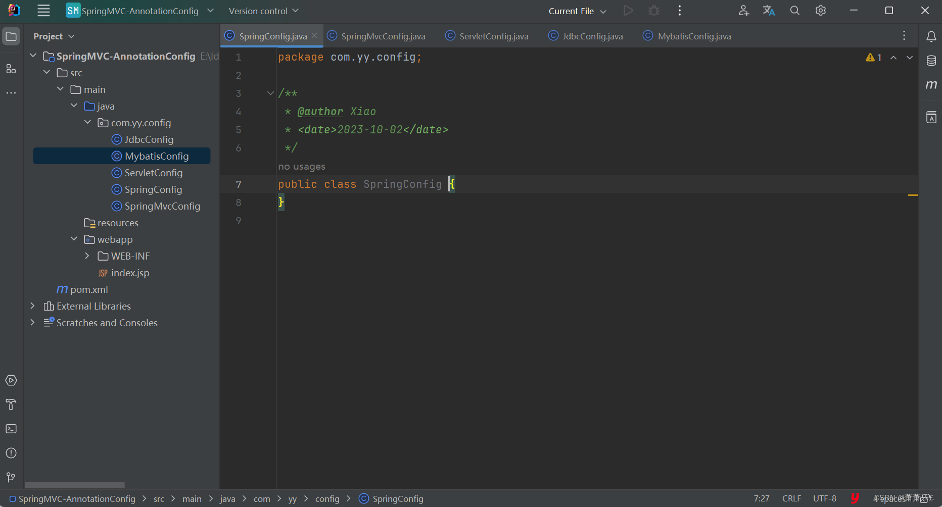 基于web应用程序的全注解ssm框架的搭建(舍弃web.xml)_简单搭建一个基于注解的ssm-CSDN博客