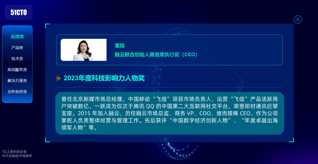 融云 CEO 董晗荣获 51CTO 「2023 年度科技影响力人物奖」_ceo年终贡献-CSDN博客