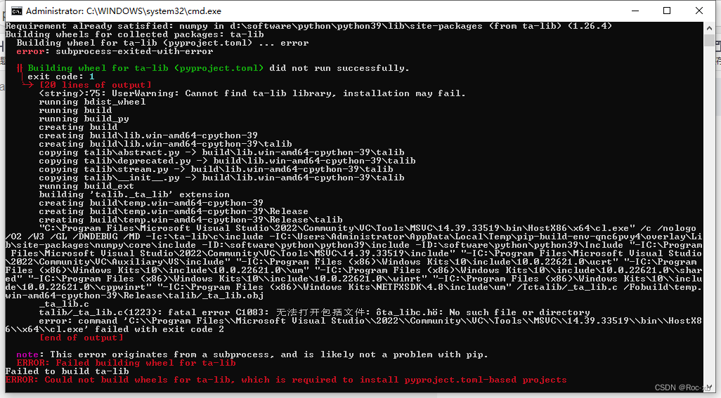 python如何安装ta-lib依赖包_Python-CSDN专栏