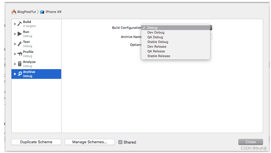 如何设置xcode debug release test dev 等模式_xcode debug模式-CSDN博客