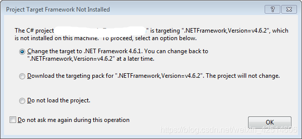 遇到Project Target Framework Not Installed解决方法_targetframeworkversion 是4.6.2,但是-CSDN博客