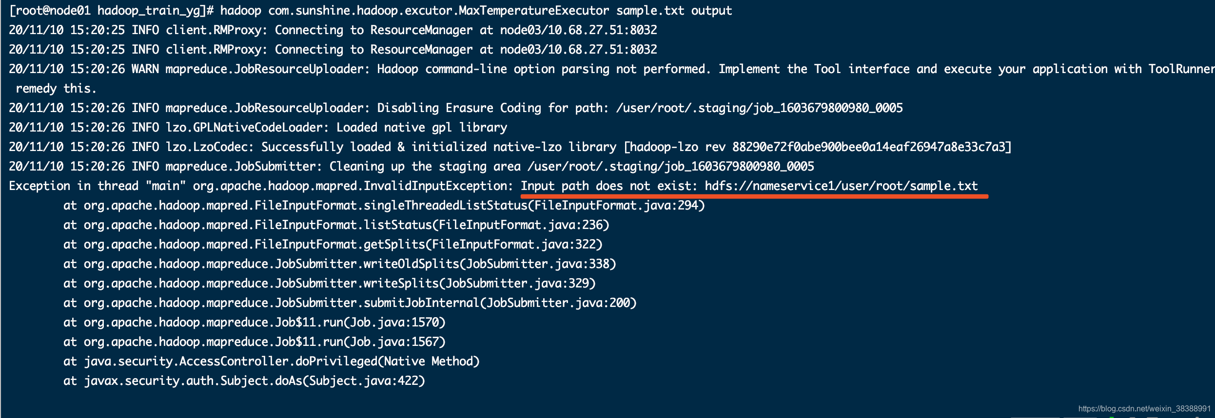 ERROR: MaxTemperature is not COMMAND nor fully qualified CLASSNAME_error: namenode-format is not ...