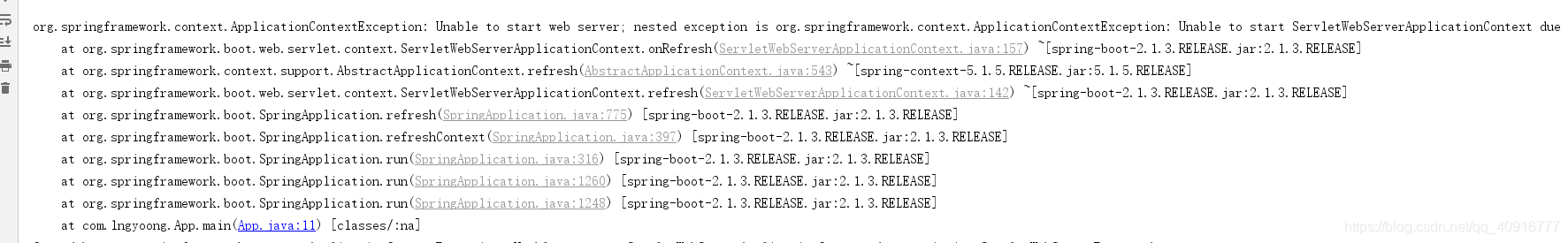 springboot运行时出现Unable to start web server问题的解决-CSDN博客