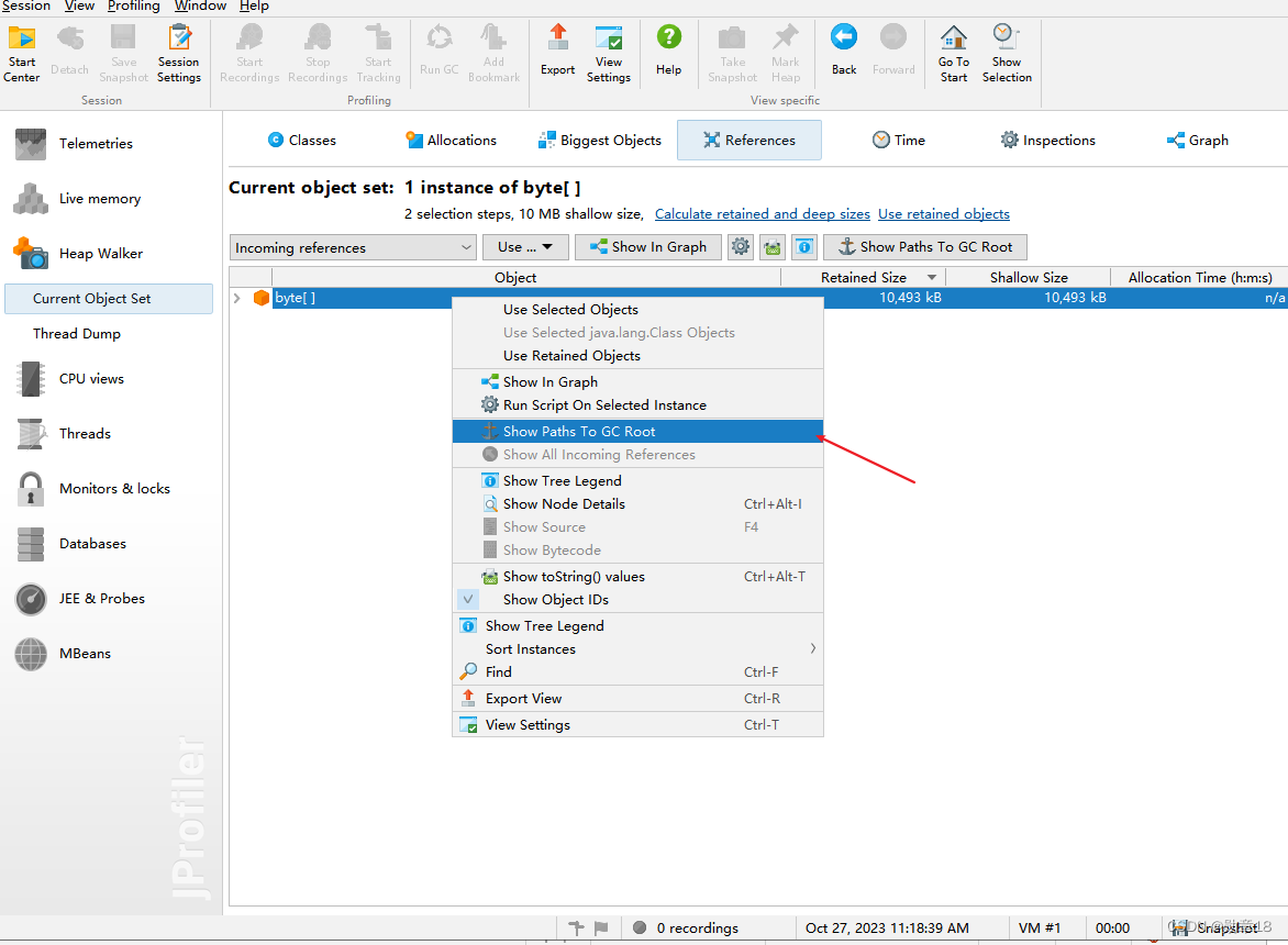 记录一次SpringBoot项目中因为server.max-http-header-size导致的内存溢出 并使用JVM命令以及Jprofile排查过程_biggest objects gc ...