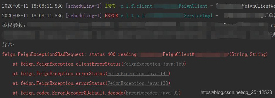 关于Feign报错：feign.FeignException: status 400 reading-CSDN博客