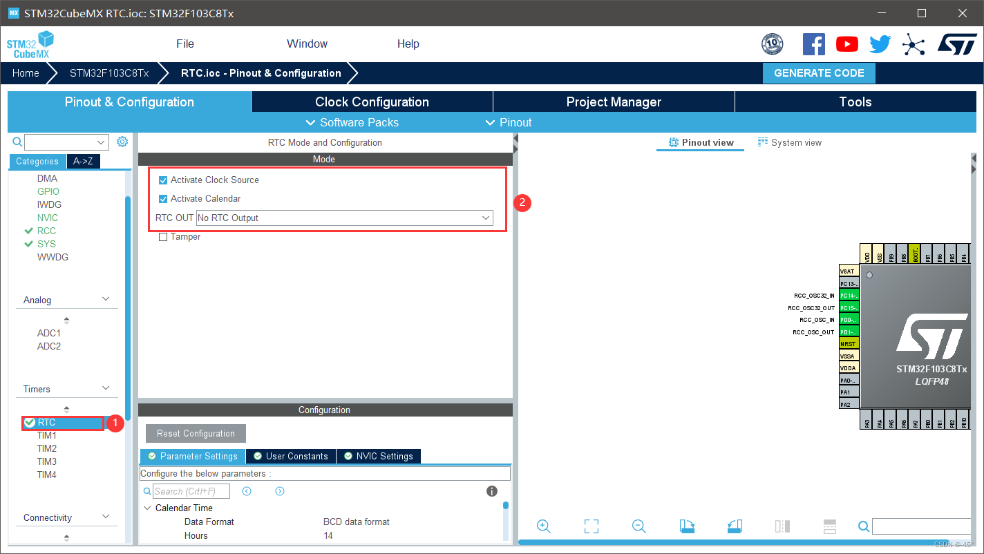 STM32——实时时钟RTC的日历读取_stm32rtc获取日期-CSDN博客