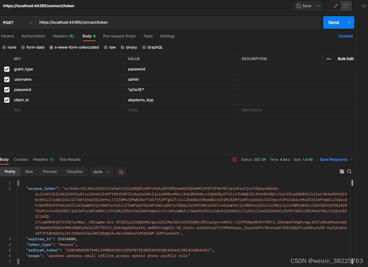 Abp vNext实现登录返回token可调用其他接口_abp 获取 token-CSDN博客