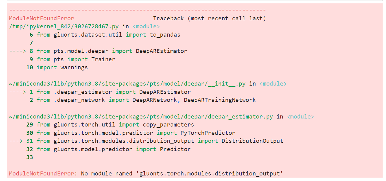 成功解决 ModuleNotFoundError: No module named ‘gluonts.torch.modules ...