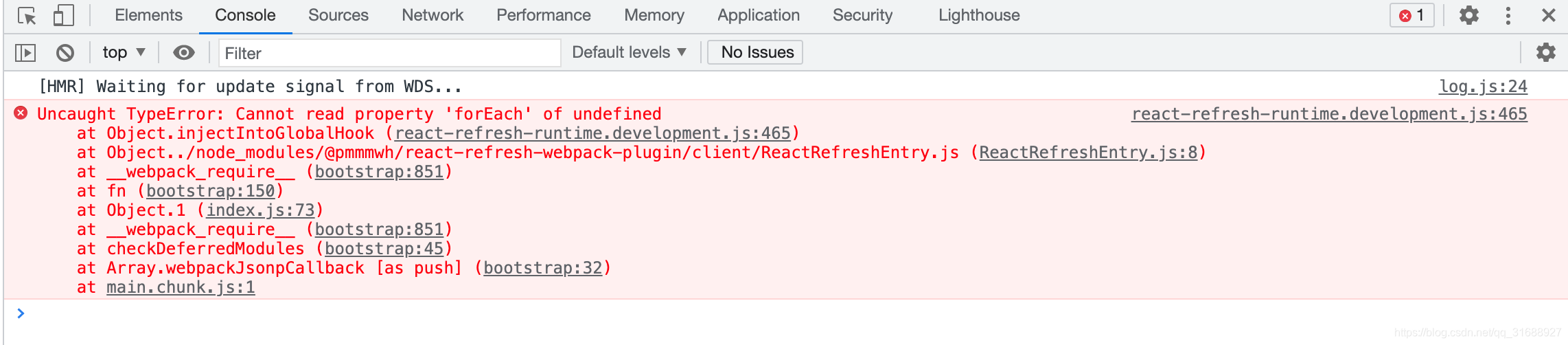 React App 启动报错: Cannot read property ‘forEach‘ of undefined ...
