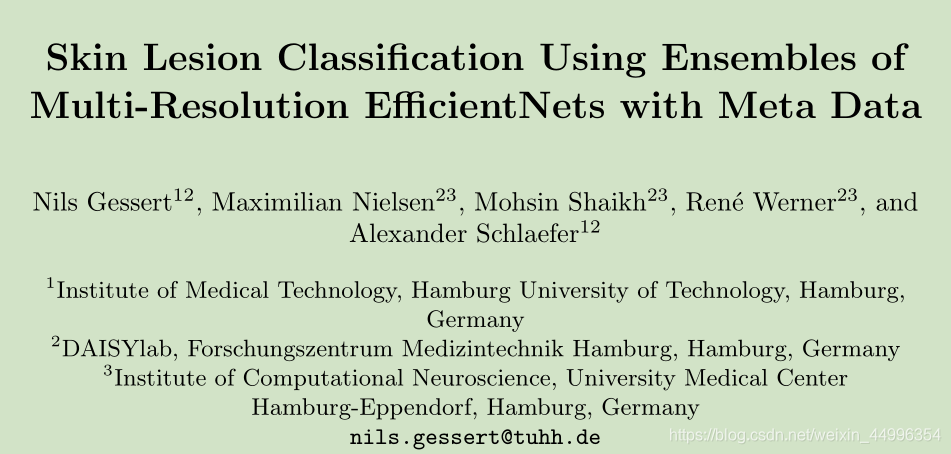 Skin Lesion Classification Using Ensembles of Multi-Resolution EfficientNets with Meta Data ...