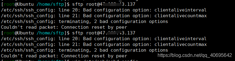 sftp/ssh报错：/etc/ssh/ssh_config: line 20: Bad configuration option: clientaliveinterval-CSDN博客