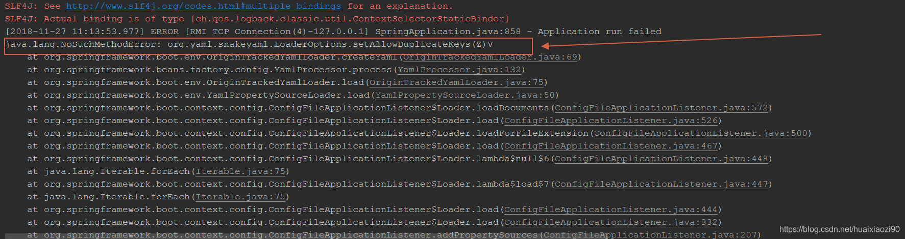 NoSuchMethodError的一般解决思路_nosuchmethoderror: org.yaml.snakeyaml.loaderoption-CSDN博客