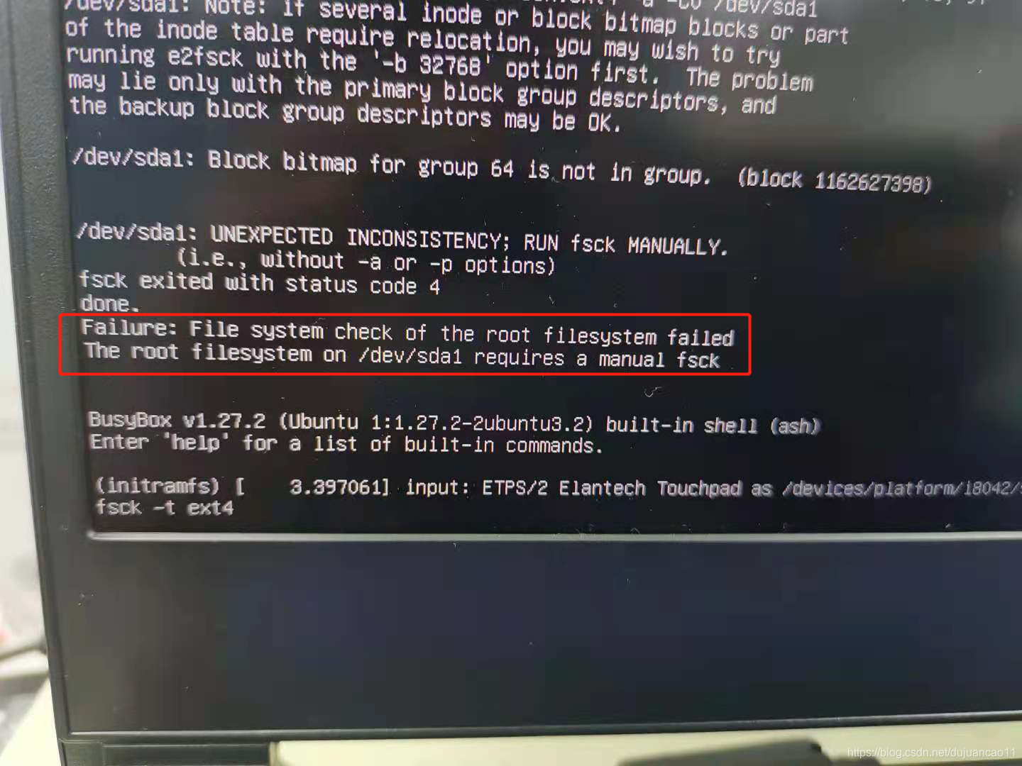 ubuntu进入initramfs，系统黑屏_initramfs reboot-CSDN博客
