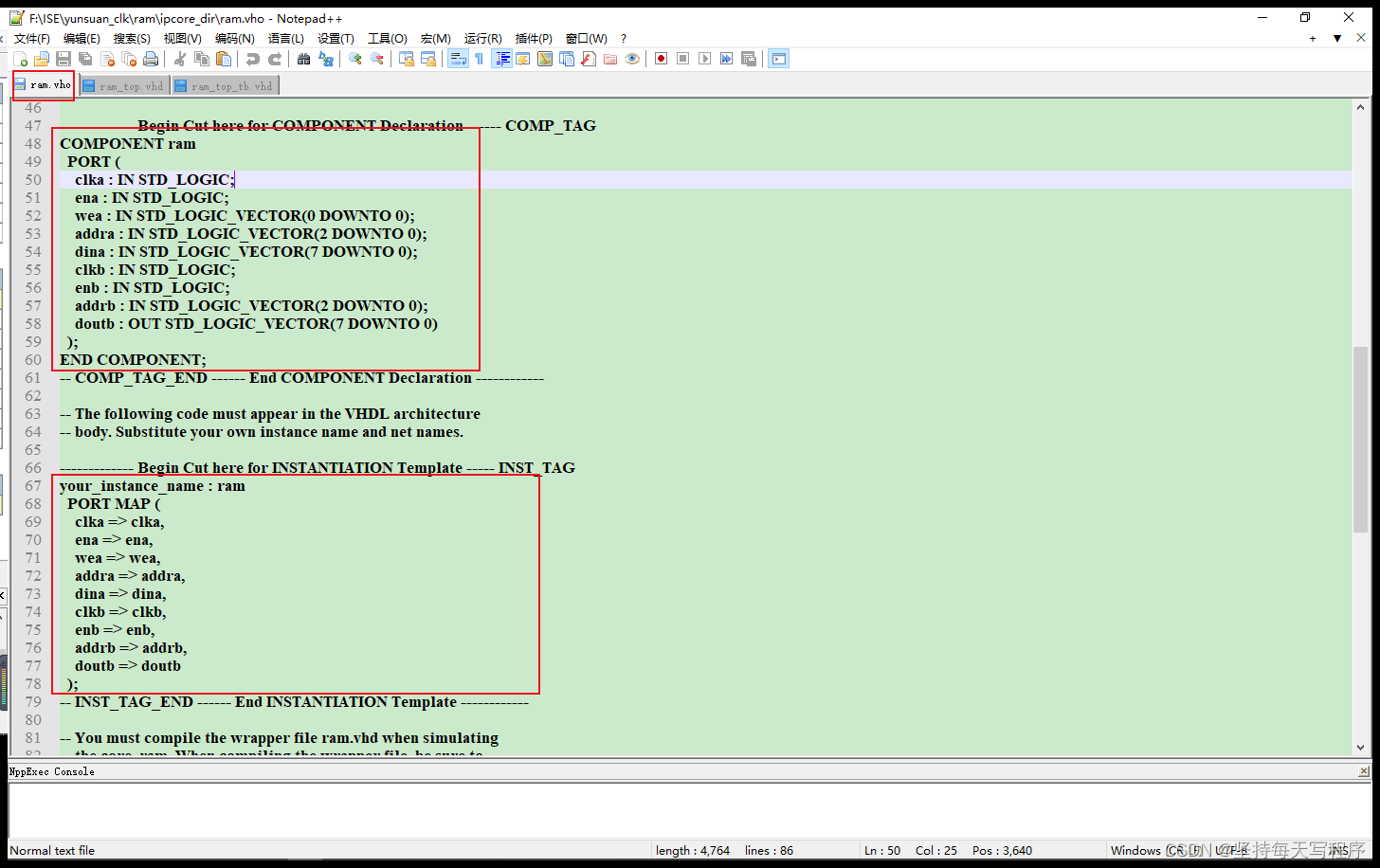 xilinx FPGA RAM IP核的使用（VHDL&ISE）_简单ram ip核ise-CSDN博客