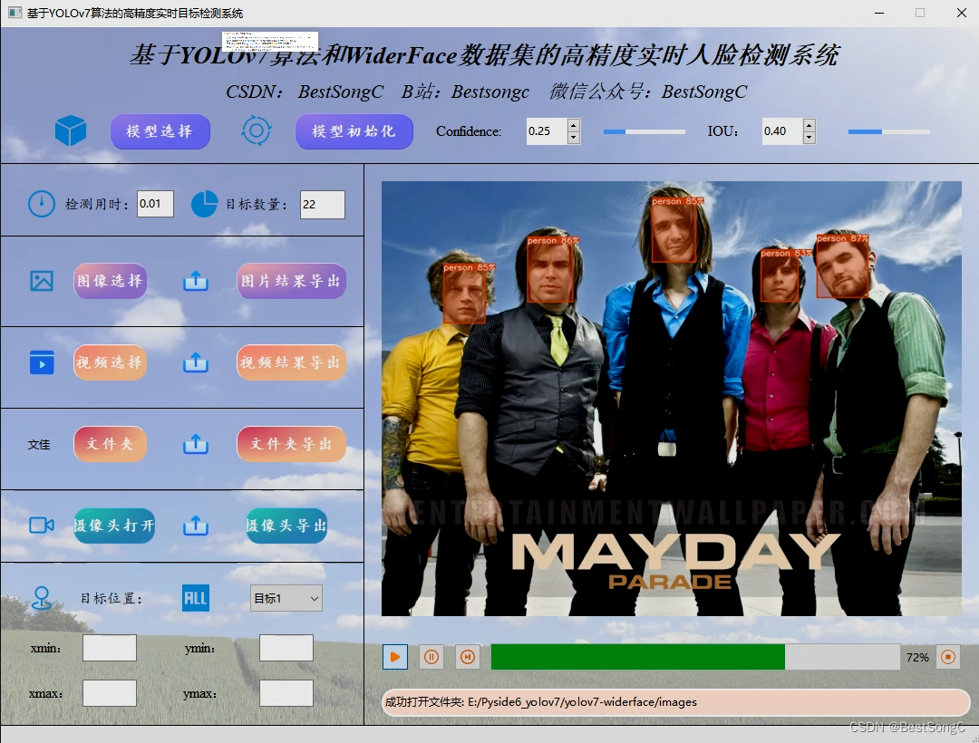 基于YOLOv7算法和Widerface数据集的高精度实时人脸检测系统（PyTorch+Pyside6+YOLOv7）_算法_BestSongC-魔乐社区