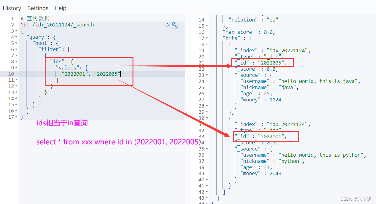 【ES笔记02】ElasticSearch数据库之查询操作（match、must、must_not、should、_source、filter、range、exists、ids、term ...