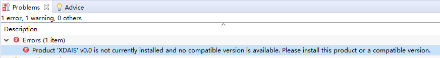CCS导入例程问题 —— Product ‘XDAIS‘ v0.0 is not currently installed and no compatible version is ...