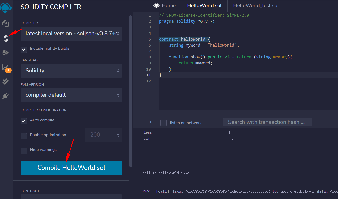 【智能合约】新版Remix编写实现第一个HelloWorld_remix网页 helloworld代码-CSDN博客