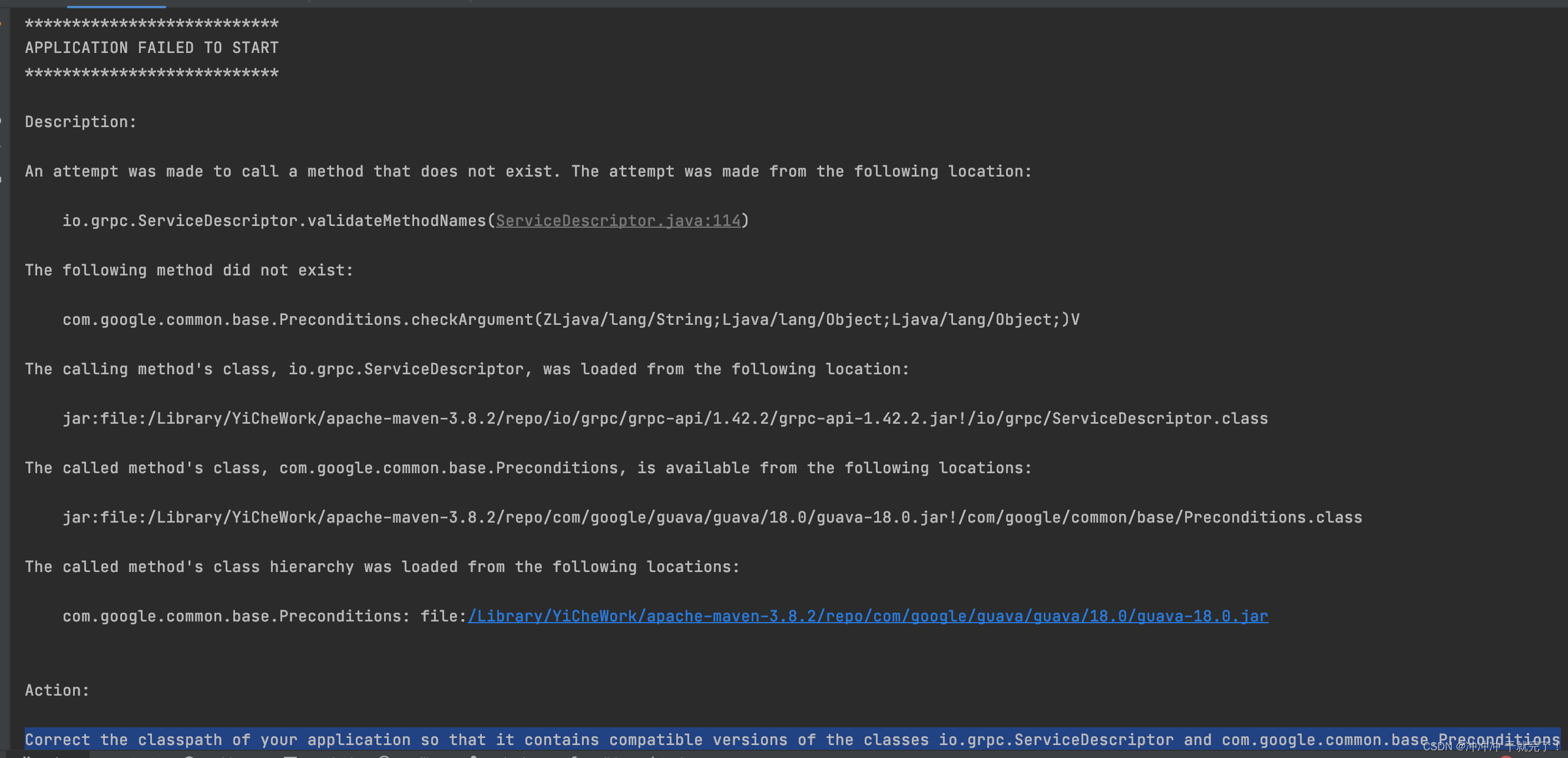 Correct the classpath of your application so that it contains compatible versions of the classes ...