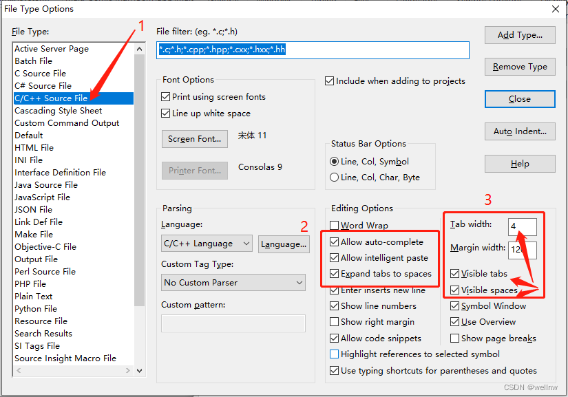 Source Insight4.0 tab键修改为4个空格操作方法_sourceinsight设置tab键为4个空格-CSDN博客