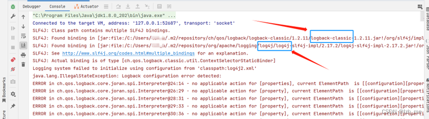 Springboot项目log4j与logback的Jar包冲突问题_no applicable action for [properties], current ele-CSDN博客