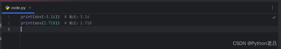 ⭐️Python内置函数abs()详解 基本用法 abs() 函数与复数 abs() 函数与自定义对象 数据类型支持 实际应用 在比较和数学 ...