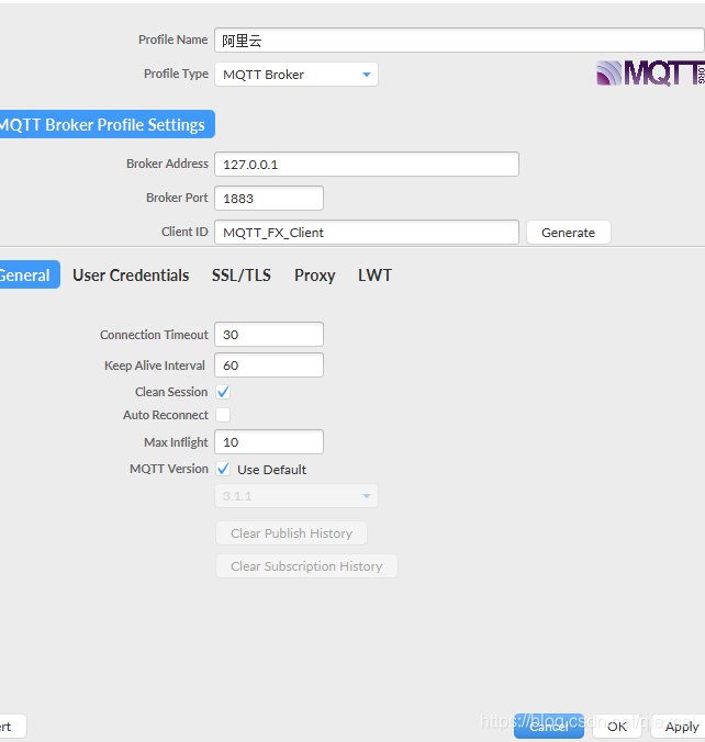 使用MQTT.fx(mqttfx软件)接入阿里云_mqtt.fx许可证-CSDN博客