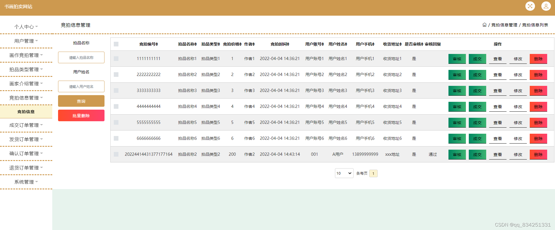 Java毕设项目——书画拍卖网站(java+SSM+Maven+Mysql+Jsp)_画展网站设计java-CSDN博客