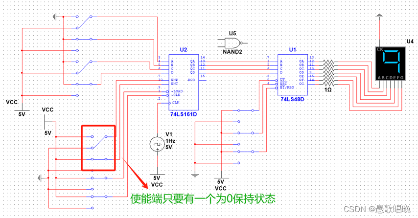 【Multisim仿真】利用计数器74LS161设计模10计数器和进行译码显示实验_74ls161十进制计数器-CSDN博客